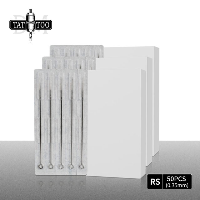 50pcs Round Shader Tattoo Needles Sterilize 3RS 5RS 7RS 9RS 11RS 13RS ...